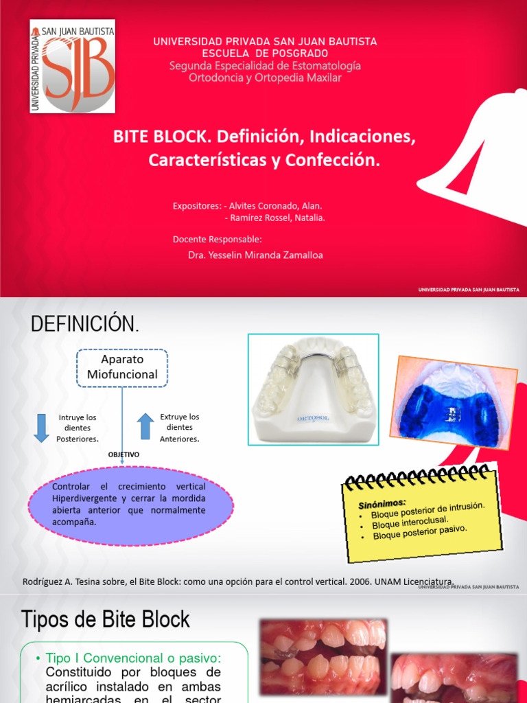 Bite Block: Uso en Ortodoncia y Ortopedia | PDF | Odontología | Diente