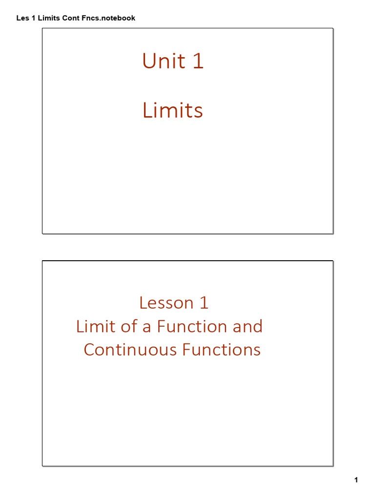 Lesson 1 Limits | Download Free PDF | Function (Mathematics) | Continuous Function