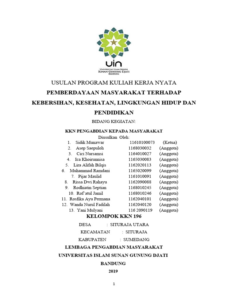KKN 196 Fix Proposal | PDF | Ilmu Sosial