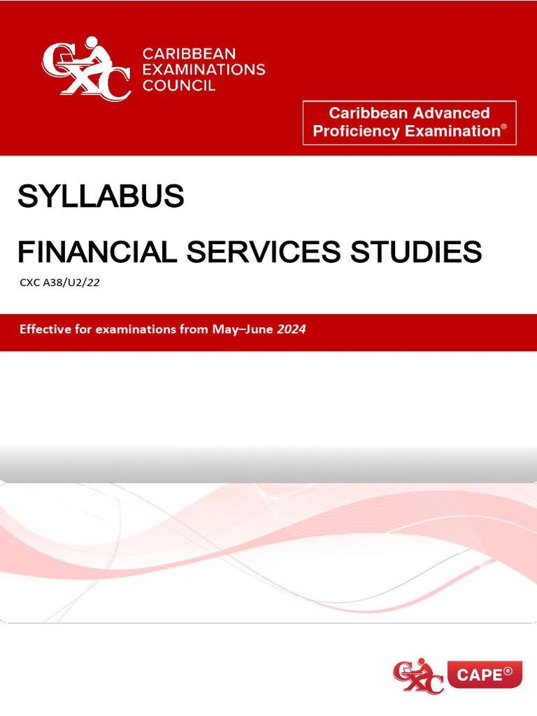 CAPE Financial Services Studies Syllabus Revised | PDF | Money | Wire ...