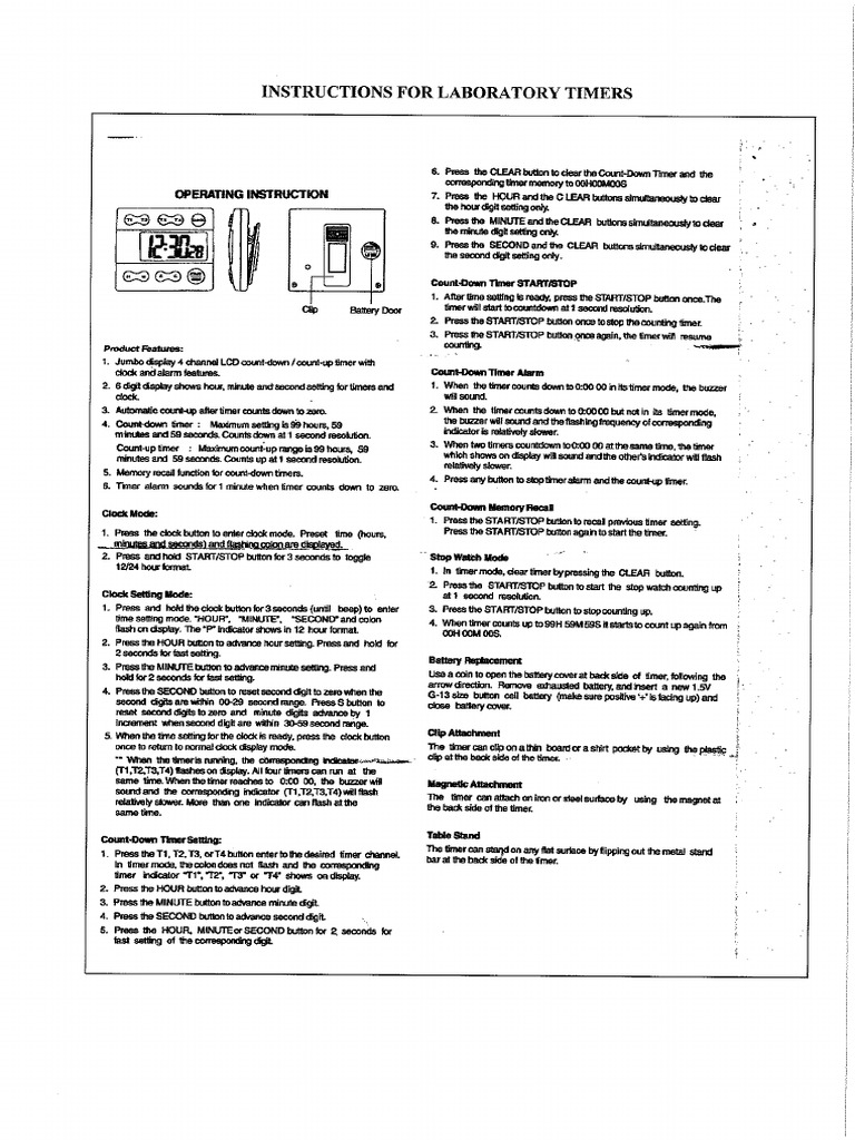 Laboratory Timer | PDF