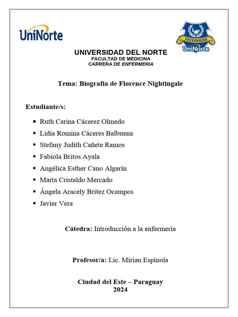Biografia Florence N-Trabajo Practico | PDF | Enfermería | ruiseñor de ...