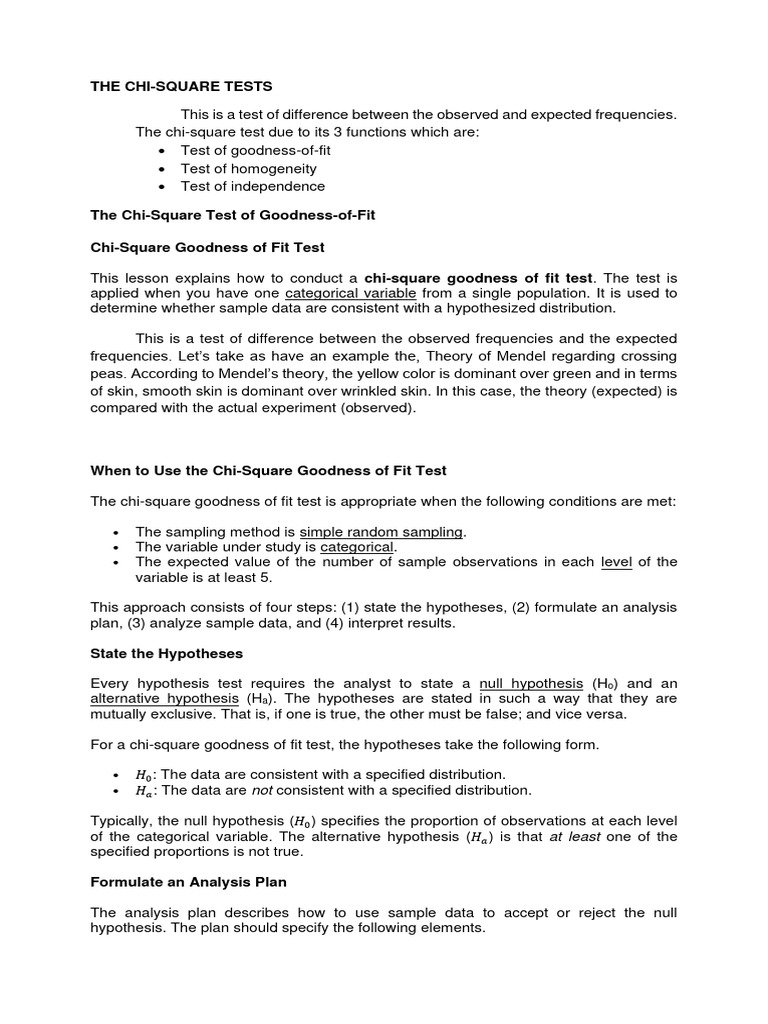 Chi Square Goodness-of-Fit Tests | PDF | Statistical Hypothesis Testing ...
