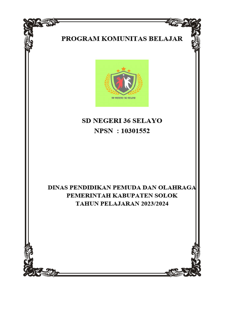Program Komunitas Belajar | PDF