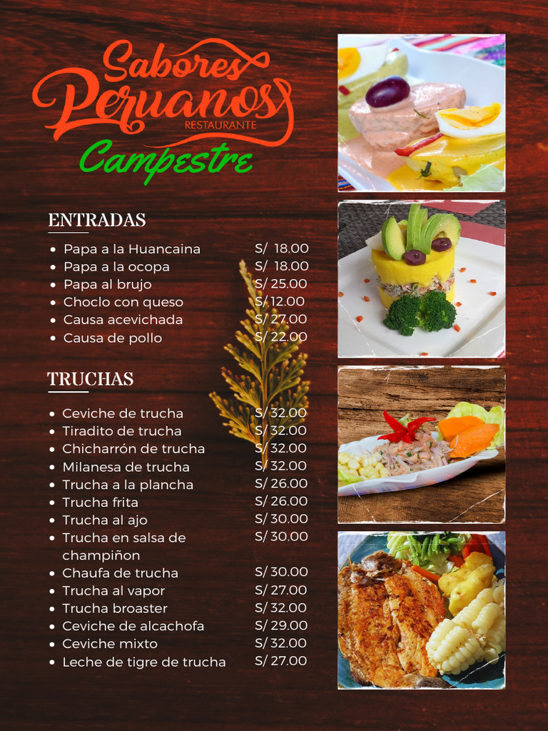 Carta de Menú Campestre Peruano | PDF