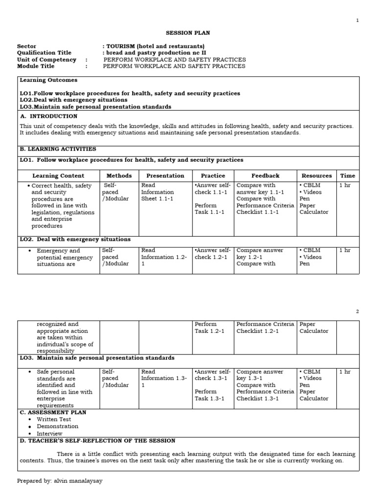 Common - Session Plan Old | PDF | Learning | Application Software