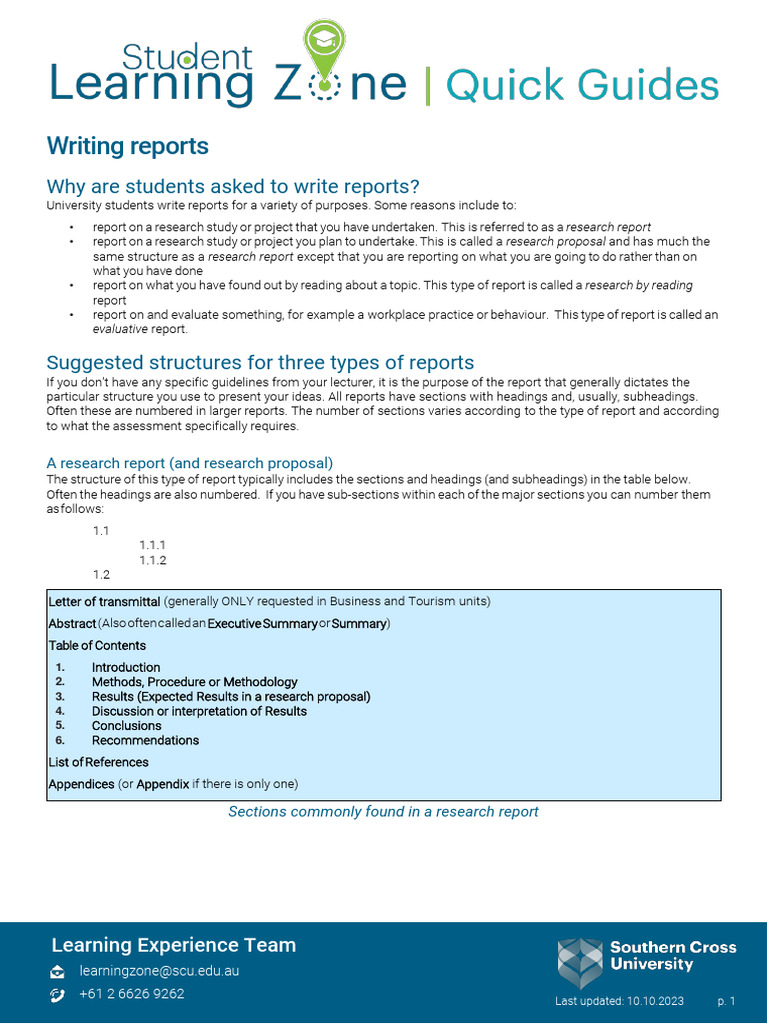 Writing Reports | PDF | Methodology | Information