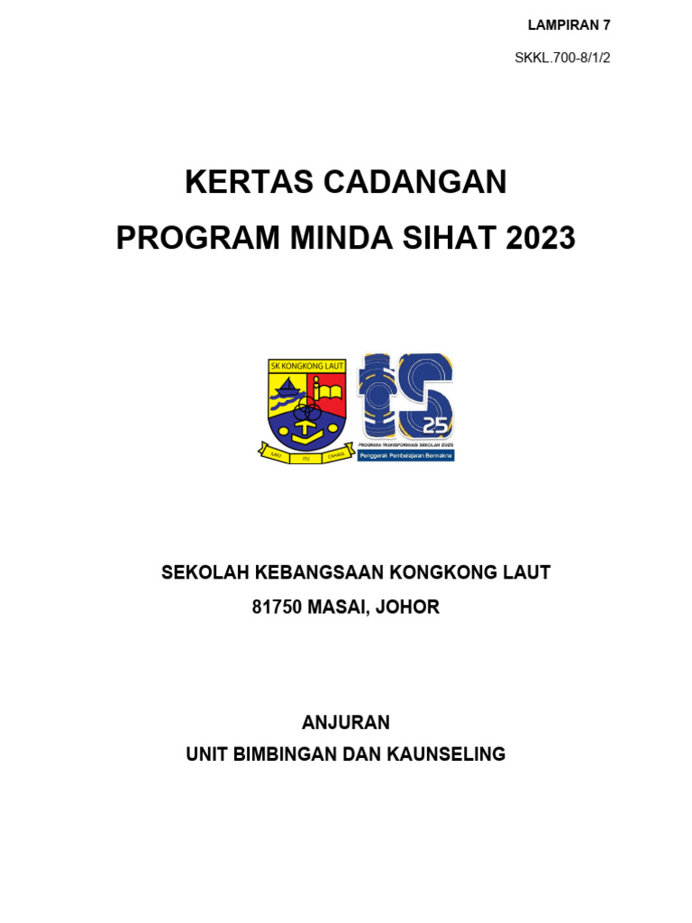 2023 Kertas Kerja Program Minda Sihat | PDF | Sains & Matematika