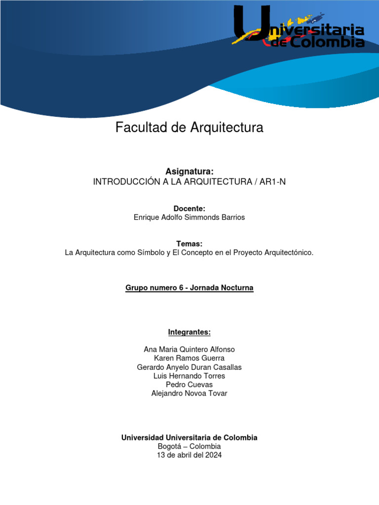 La Arquitectura Como Símbolo y El Concepto en El Proyecto ...