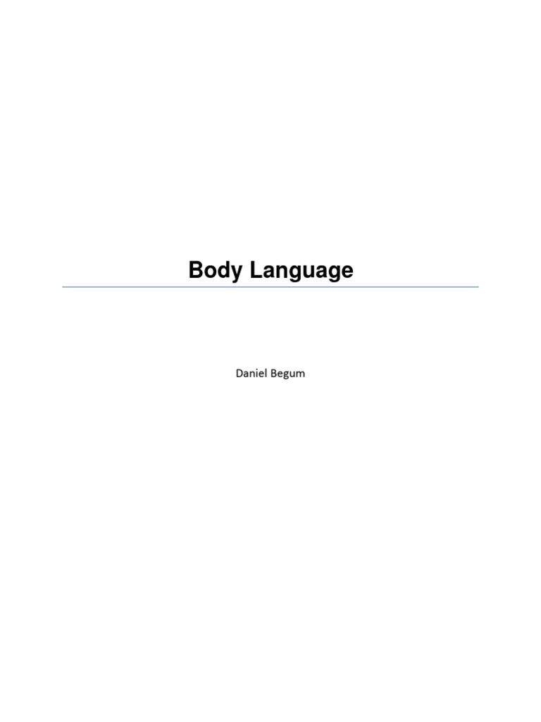 Body Language | PDF | Body Language | Nonverbal Communication