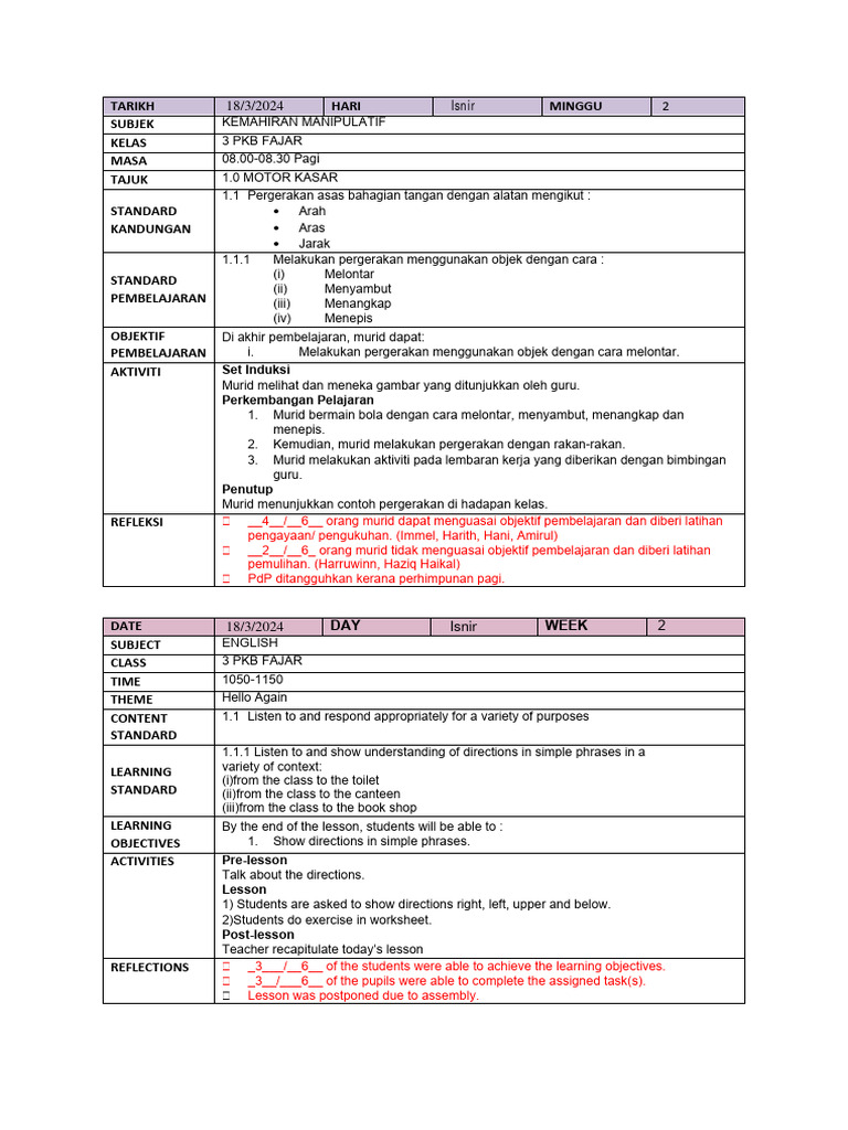 RPH Minggu 2 | PDF | Phonetics | Psychological Concepts