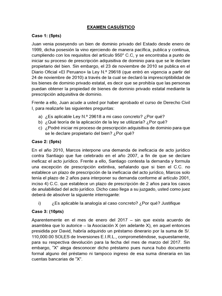 Casuistica 1 | PDF | Estatuto de limitaciones | Propiedad