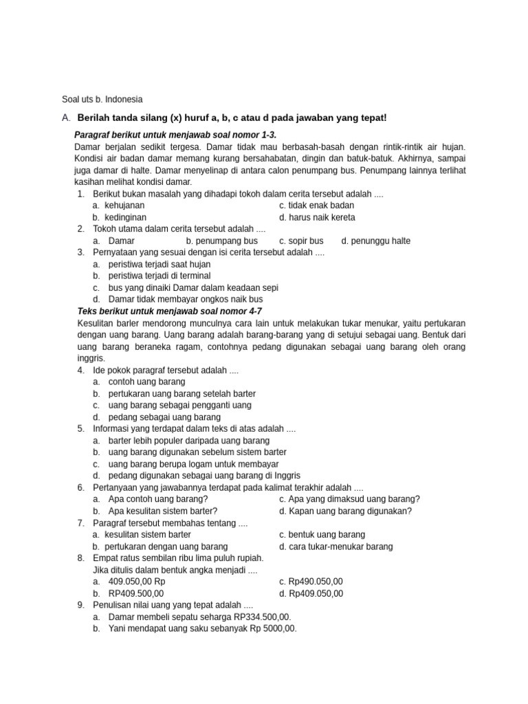 Soal Kelas 4 - Google Drive | PDF | Ilmu Sosial | Kajian Bahasa Asing