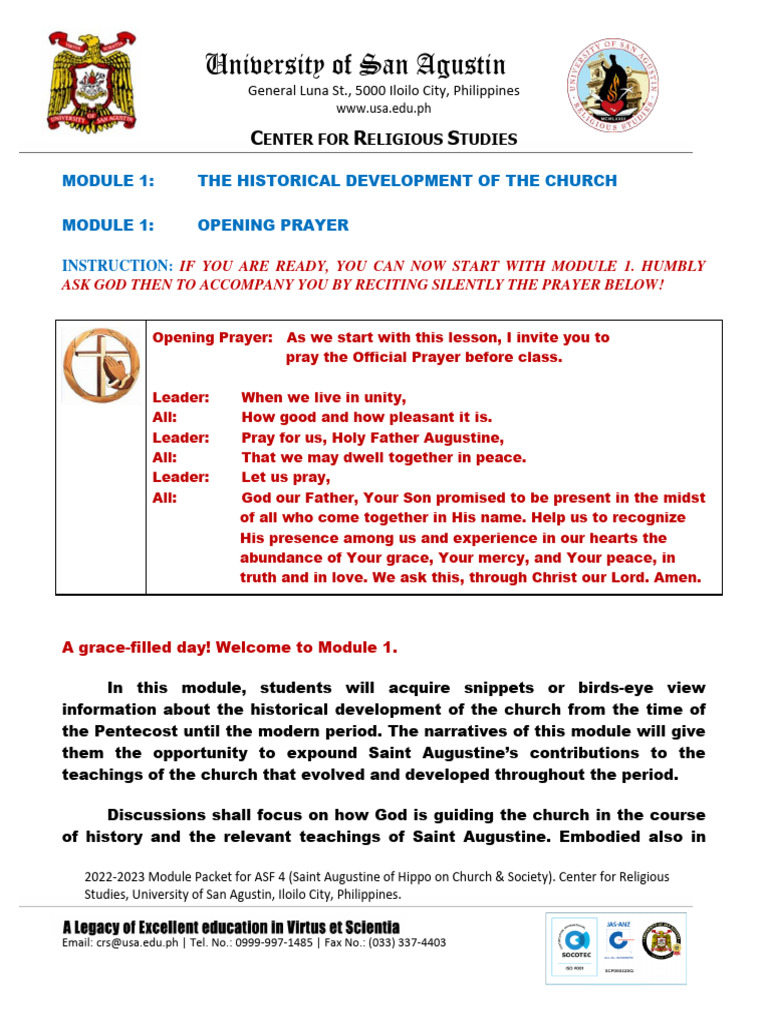 2 ASF 4 Module 1 The Historical Devt. Revised 1.28.2023 2 | PDF | Christian Church | Catholic Church
