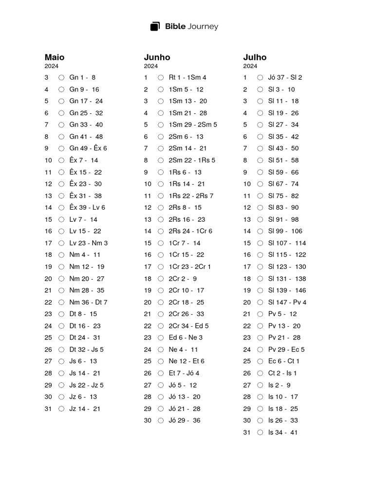 Bible Reading Schedule 2024 | PDF