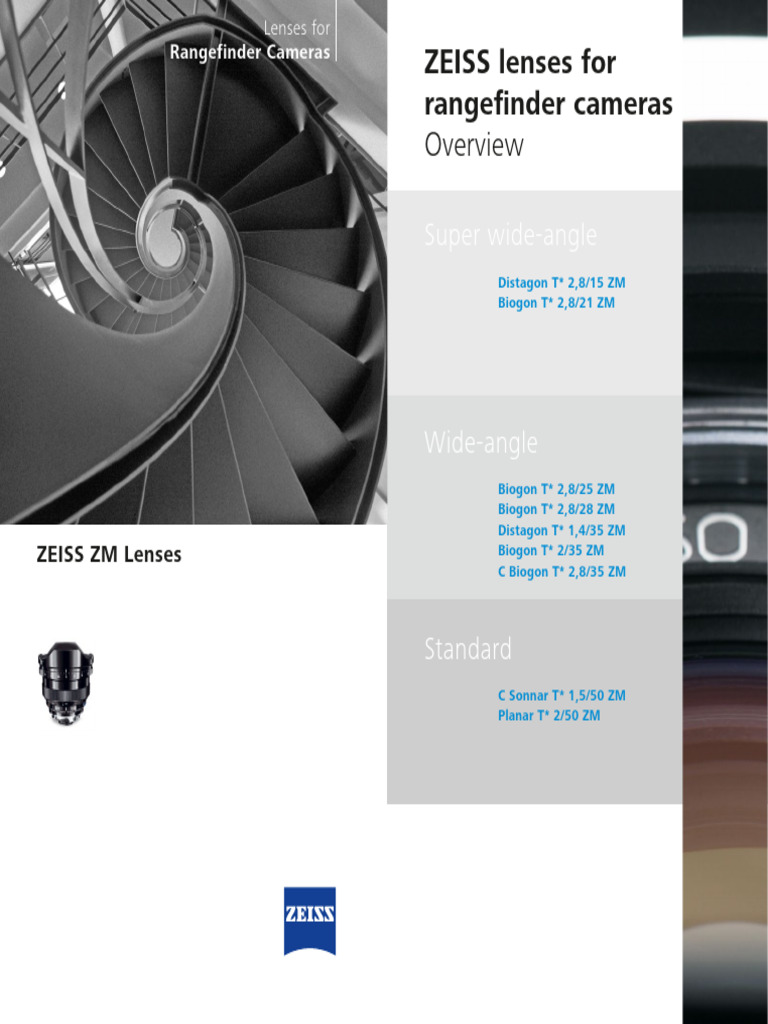 Brochure Zeiss ZM Lenses en | PDF | Camera Lens | Camera