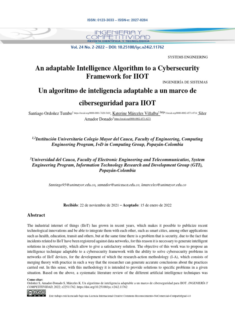EBSCO-An Adaptable Intelligence Algorithm To A Cybersecurity Framework For IIOT. | PDF | Deep ...