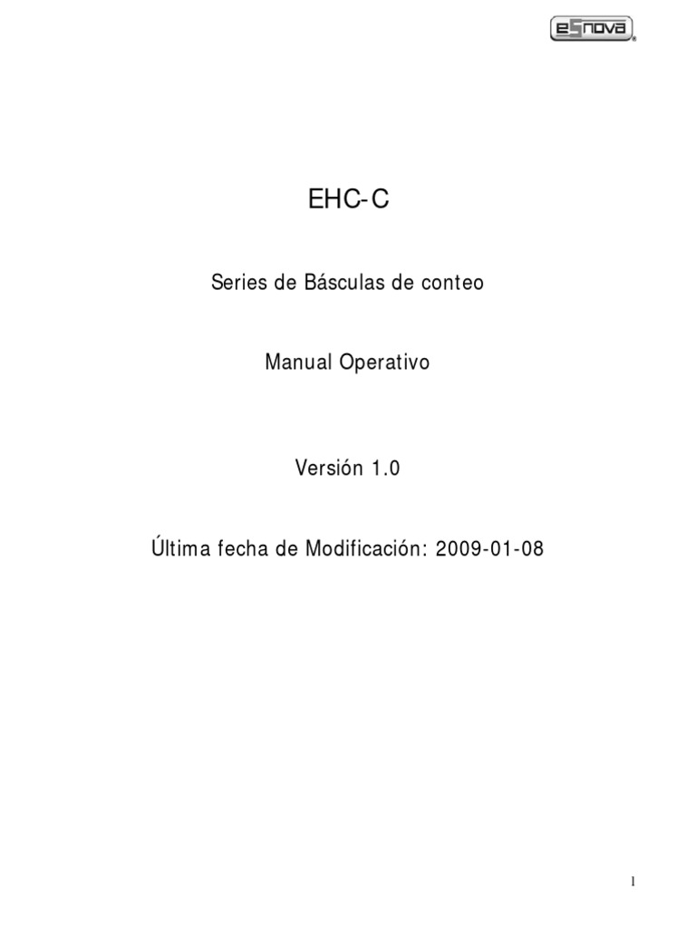 Manual de Uso Báscula EHC-C | PDF | Informática