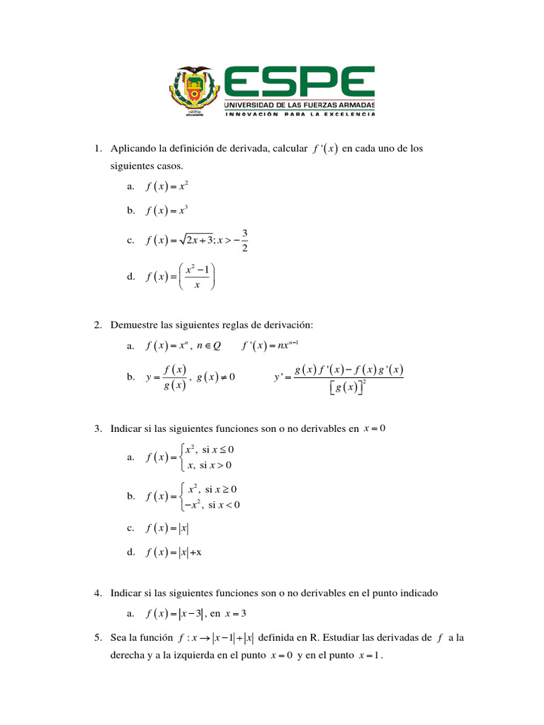 Tarea 1 Derivación | PDF