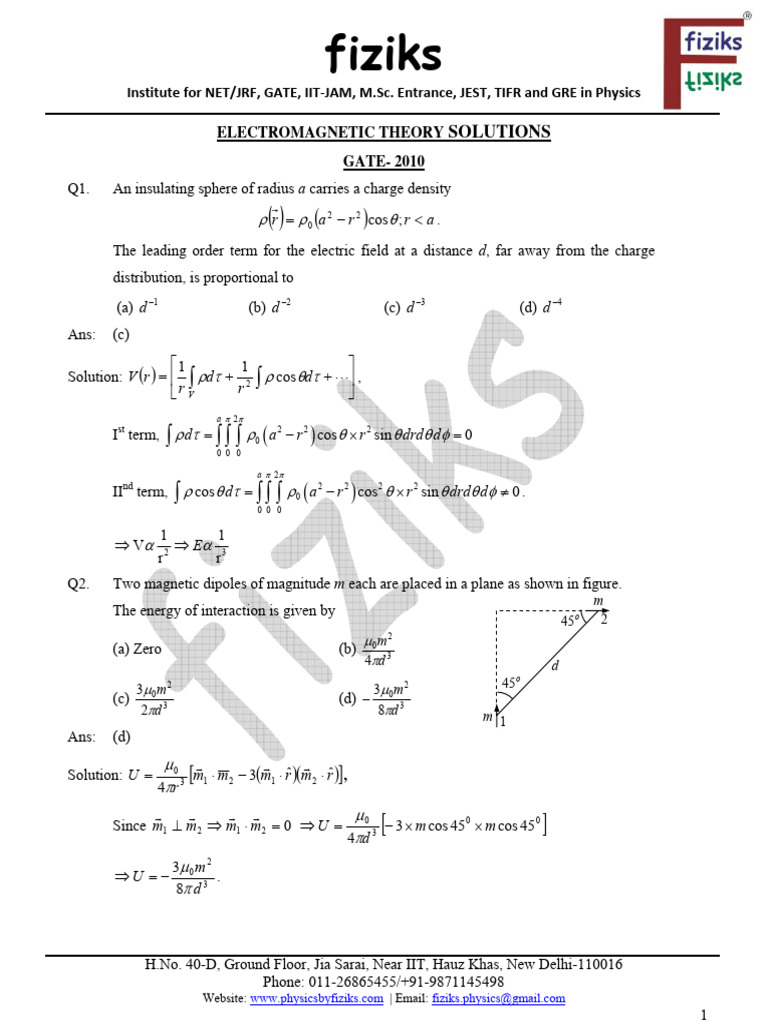 3.electromagnetic Theory - GATE | PDF