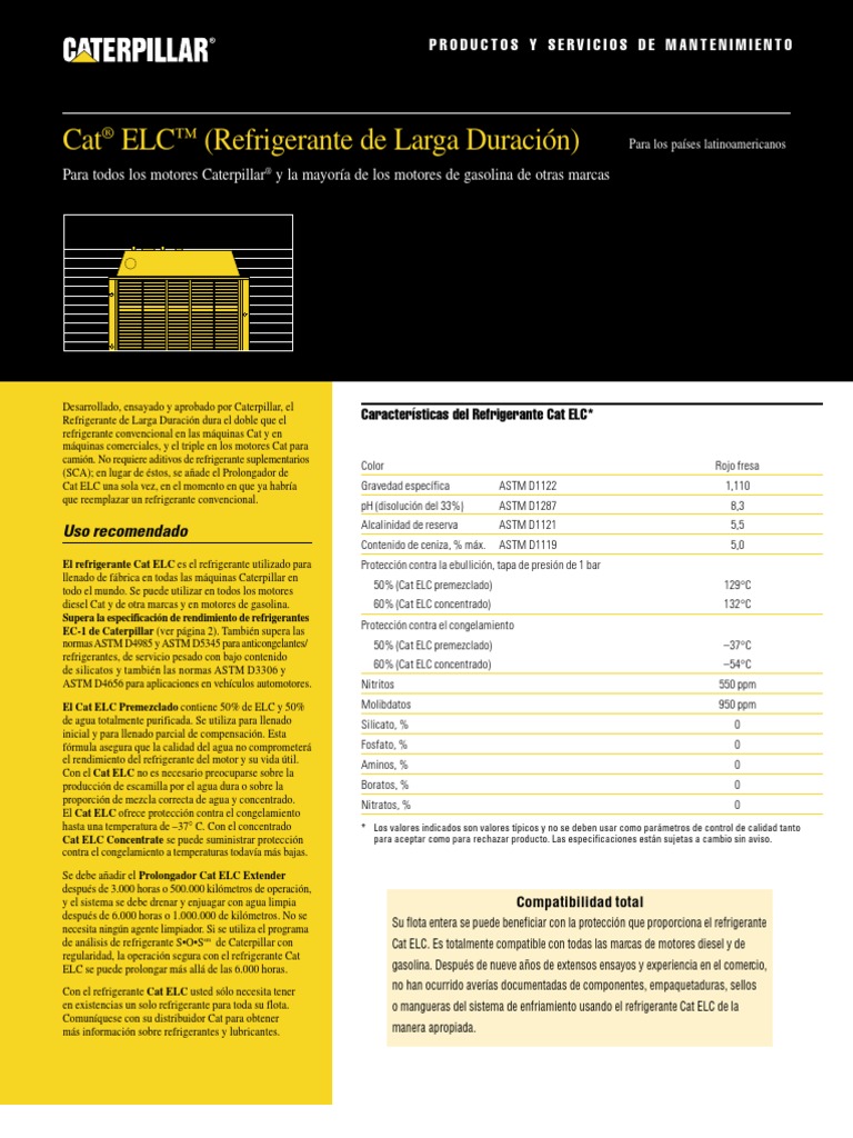 Caracteristicas de Refrigerantes Cat Elc | PDF | Corrosión | Aluminio