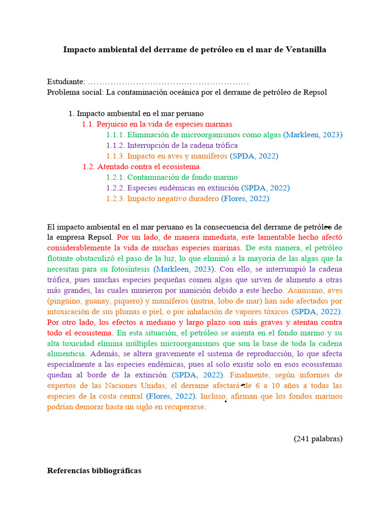 CPL1 Ejemplo TB1 | PDF | Derrame de petróleo | Entorno natural