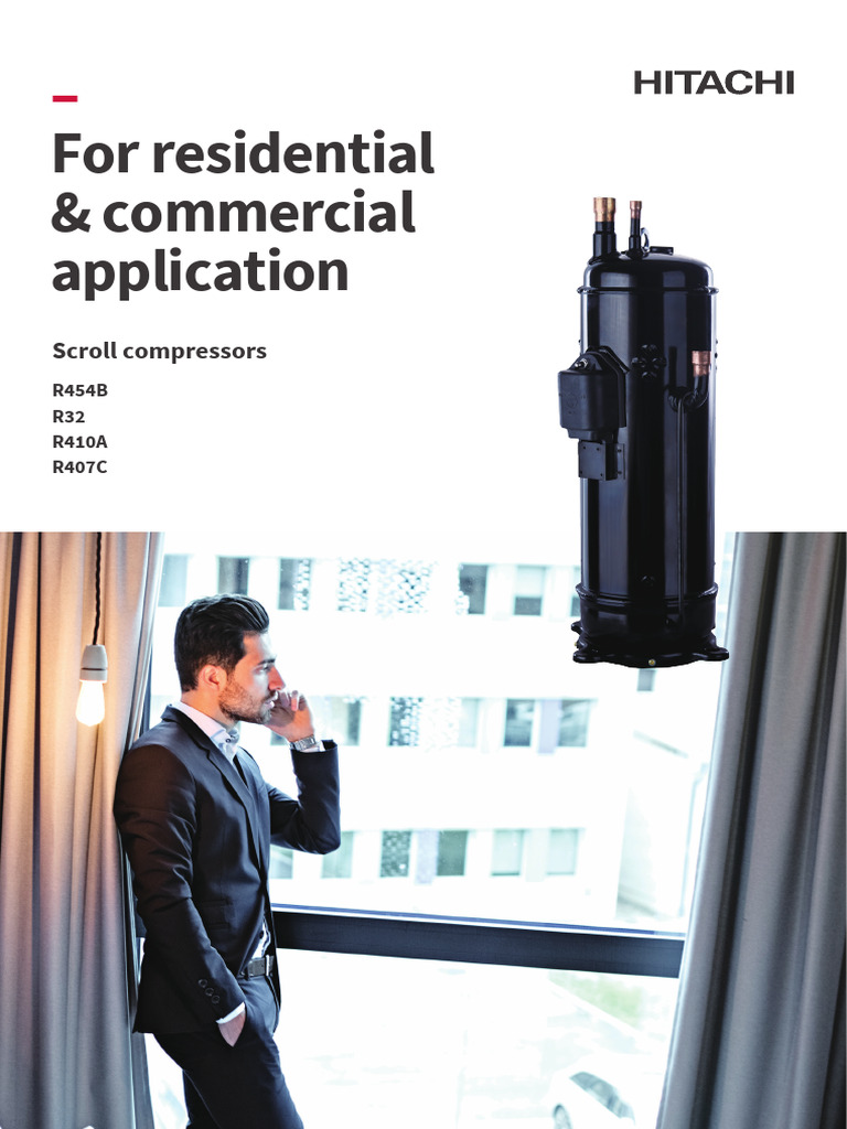 Hitachi Scroll Compressors Guide | PDF | Applied And Interdisciplinary Physics | Turbomachinery
