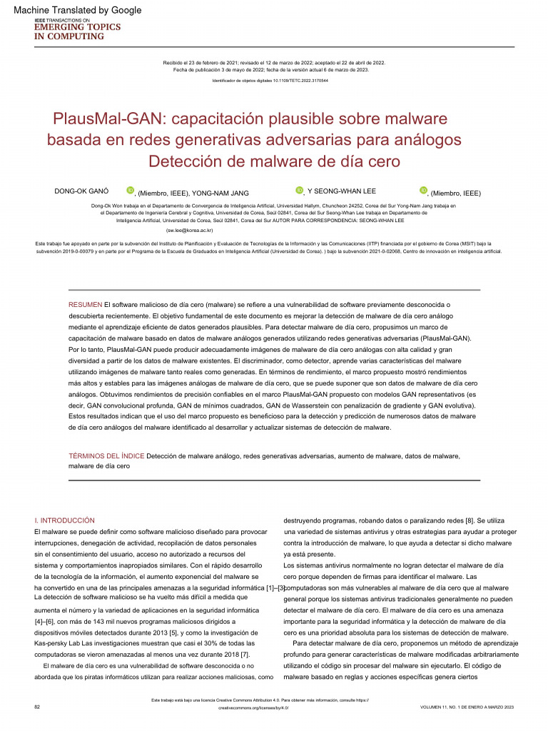 Plausmal Gan Plausible Malware Training Based On Generative Adversarial Networks For Analogous