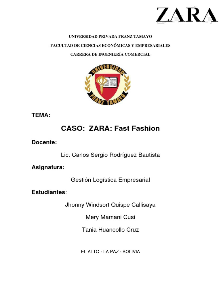 Zara Fast Fashion | PDF | Mercado (economía) | Industria textil