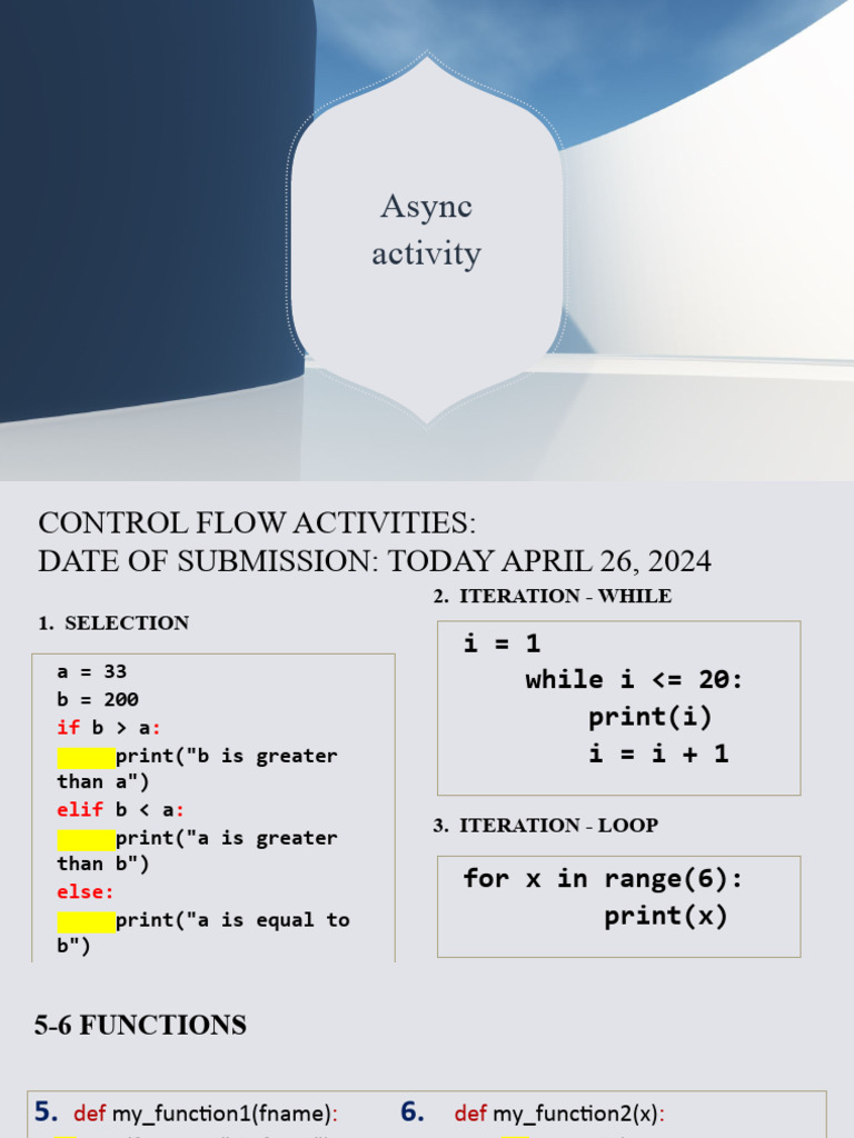 Python Control Flow & Functions Guide | PDF
