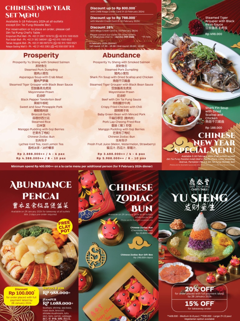 Set Menu CNY 2024 Din Tai Fung Chef's Table | PDF