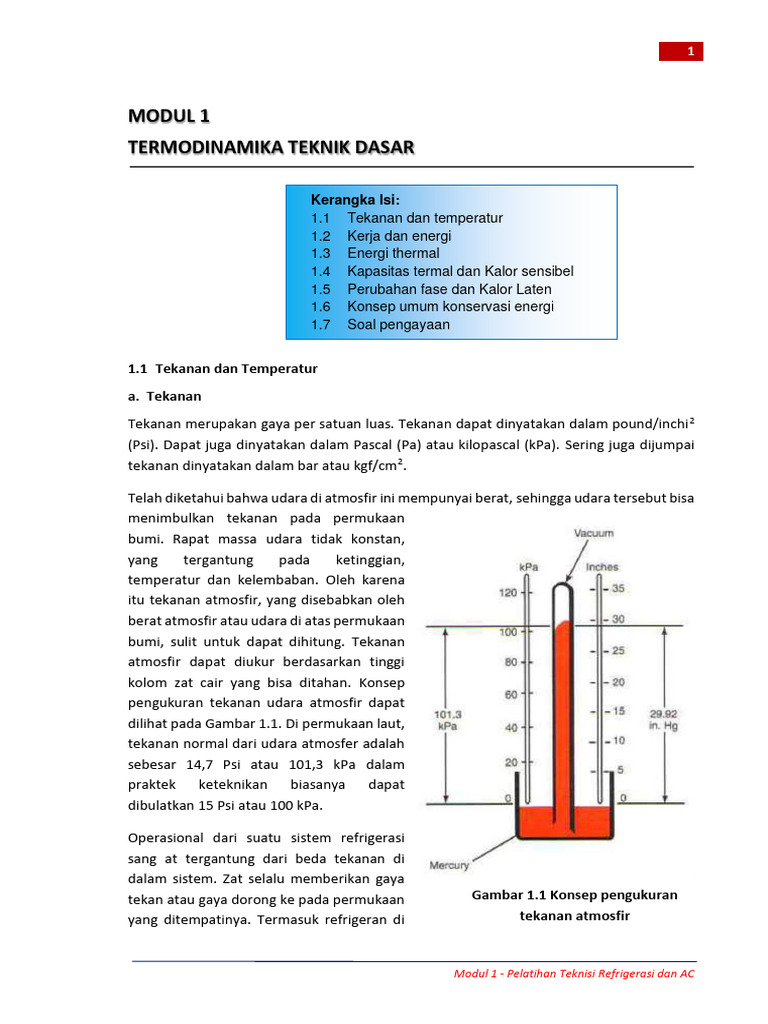 Modul 1 Termodinamika Teknik Dasar | PDF | Metode & Bahan Ajar