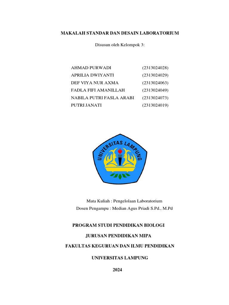 Standar Desain Laboratorium IPA | PDF