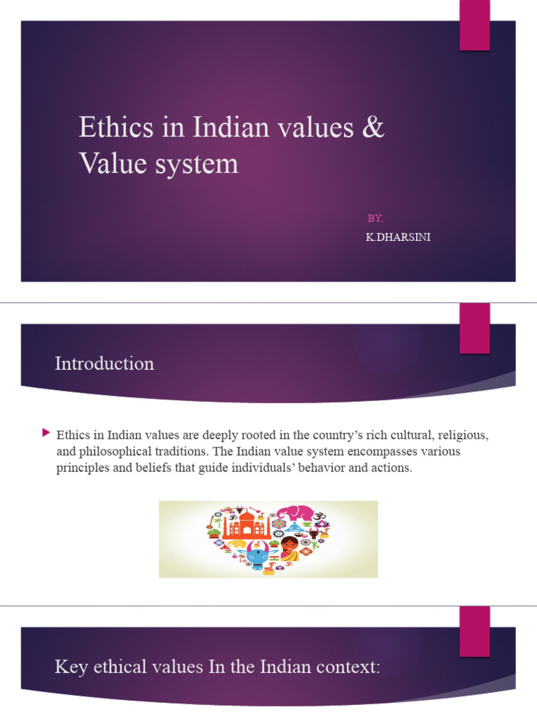 Ethics in Indian Values & Value System: K.Dharsini | PDF | Business Ethics | Governance
