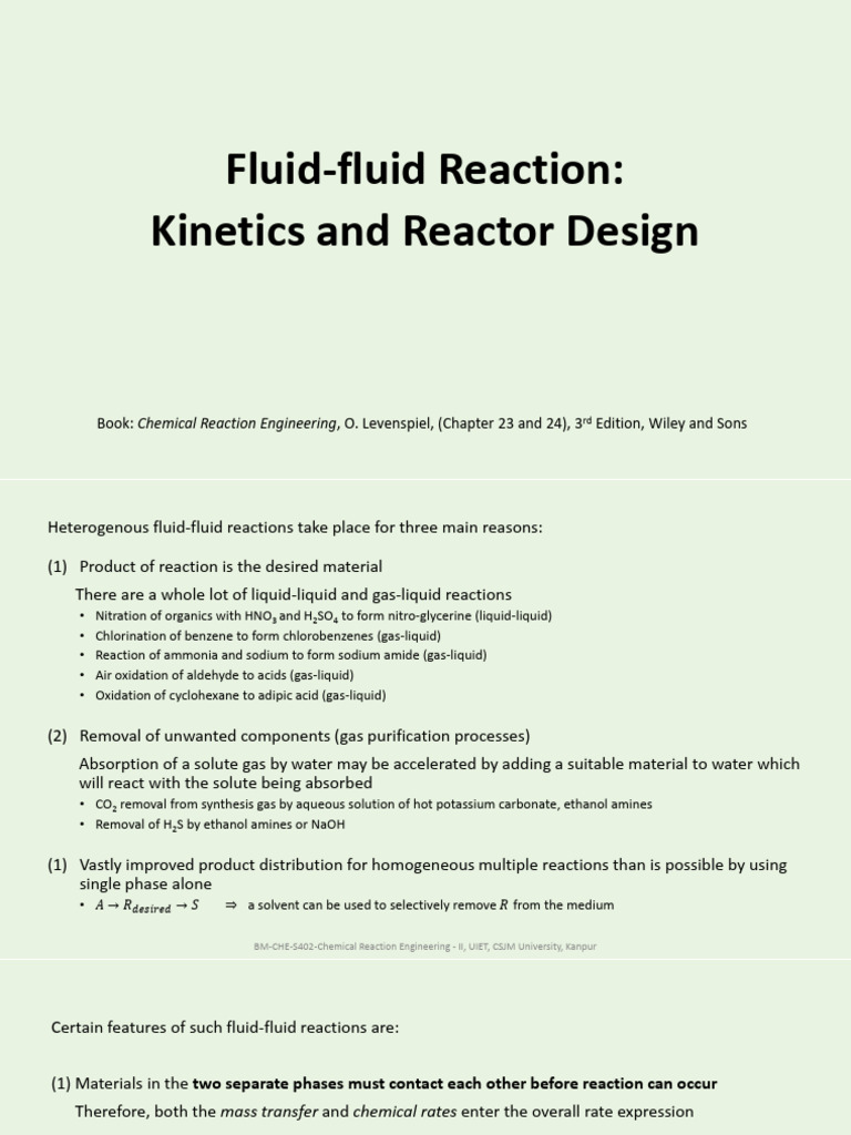 Fluid-fluid-reaction-kinetics | PDF | Chemical Reactions | Reaction Rate