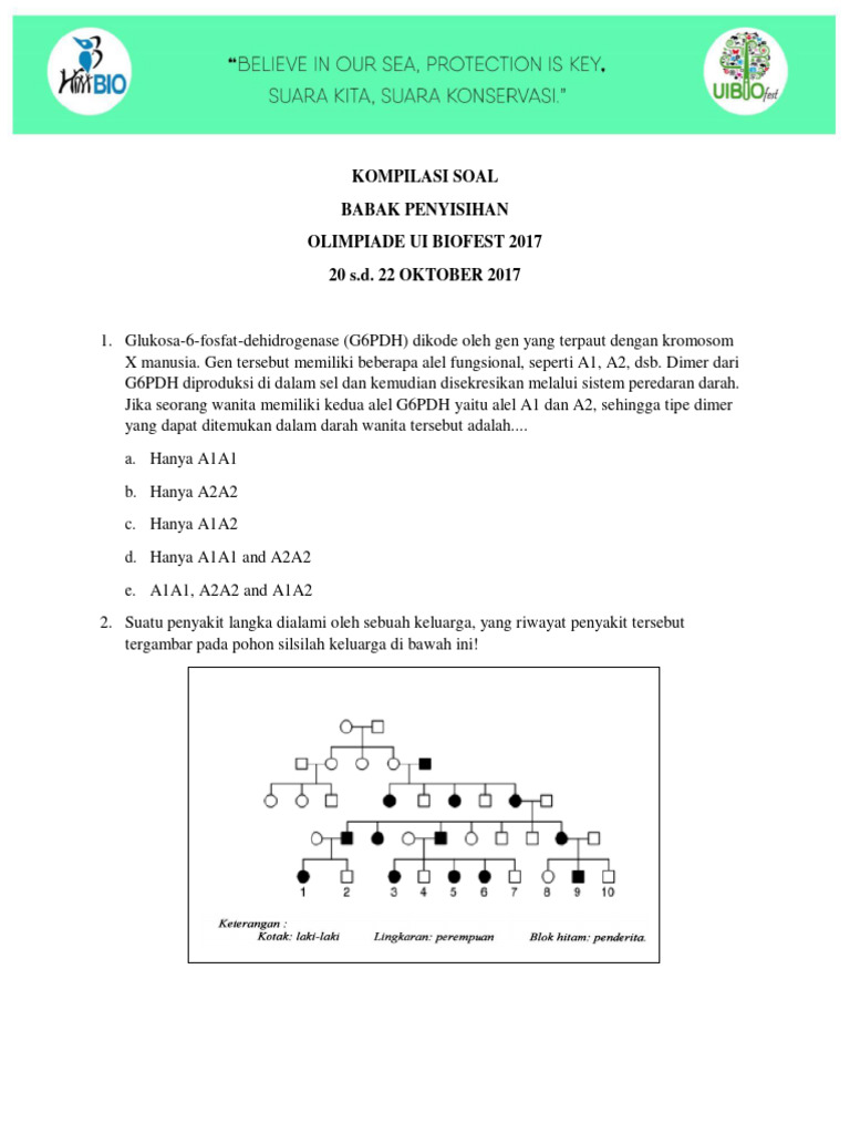 Soal Penyisihan Olimpiade Biofest UI 2017 | PDF | Kajian Bahasa Asing ...