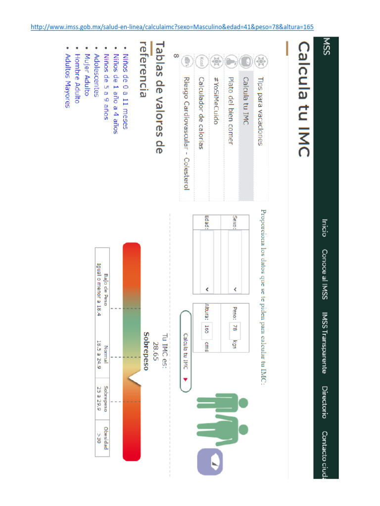 IMC CALCULADORA IMSS | PDF