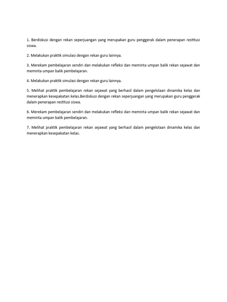 Isi Dokumen Tindak Lanjut Sesuai 8 Fokus Prilaku | PDF