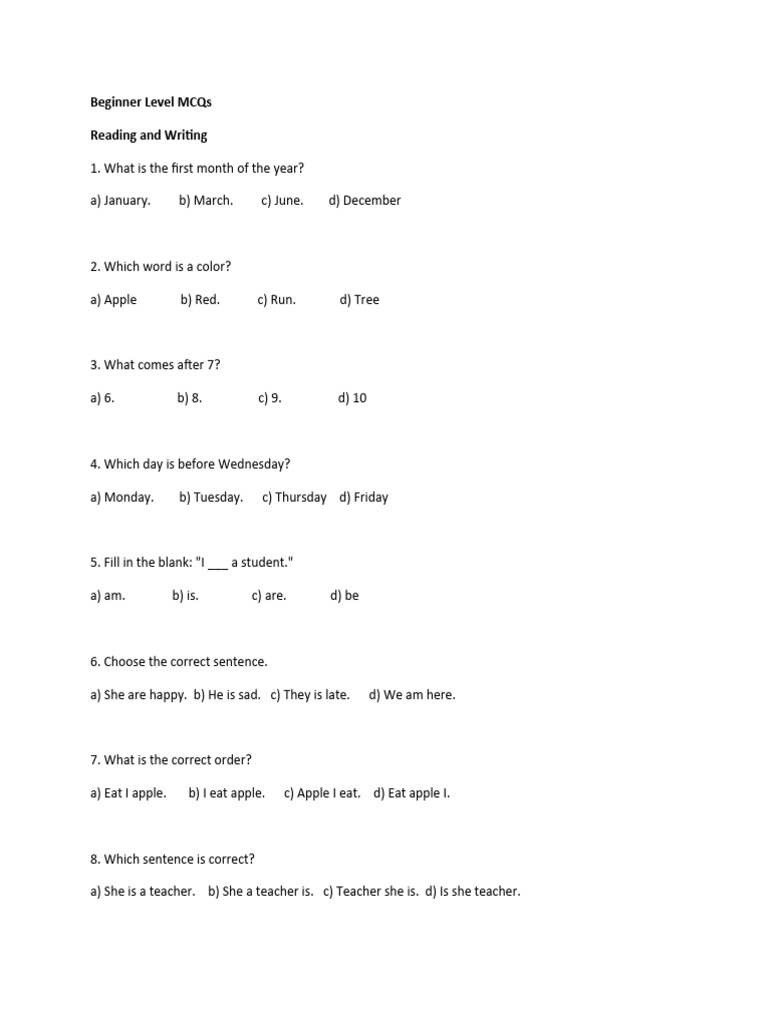 MCQs Hafizullah Oria | PDF | Syntax | Grammar