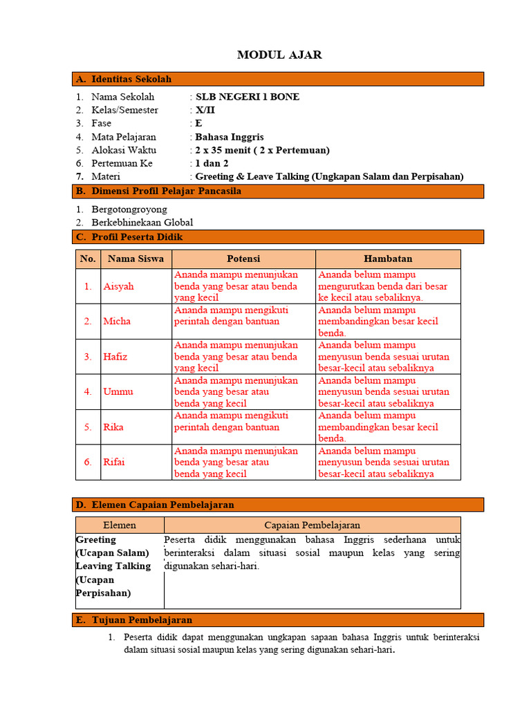 Modul Ajar Slbn 1 Bone Kelas 10 Pdf