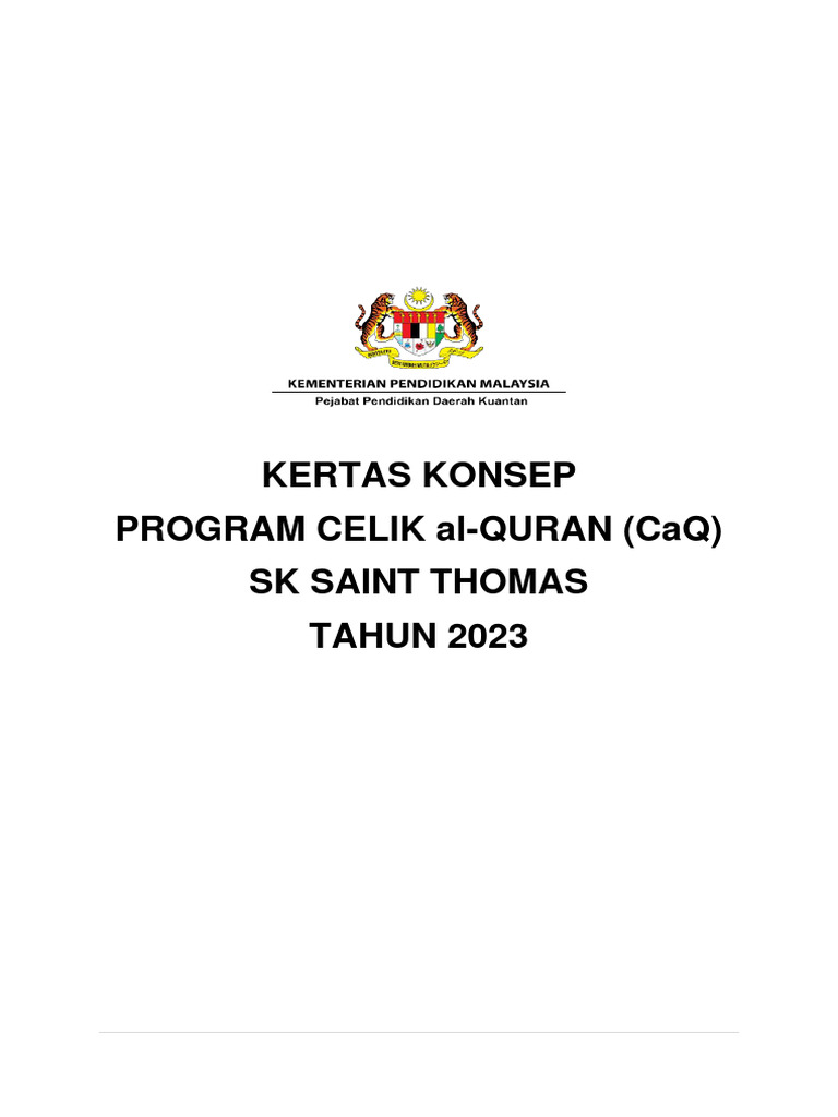KERTAS KONSEP PROGRAM CELIK al-QURAN | PDF