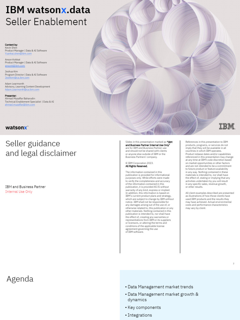 04 - IBM Watsonx - Data Seller Enablement | PDF | Cloud Computing | Metadata