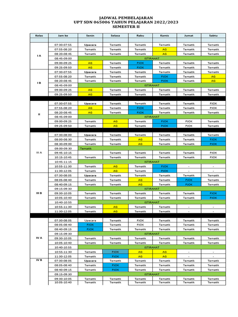 Jadwal Pembelajaran | PDF