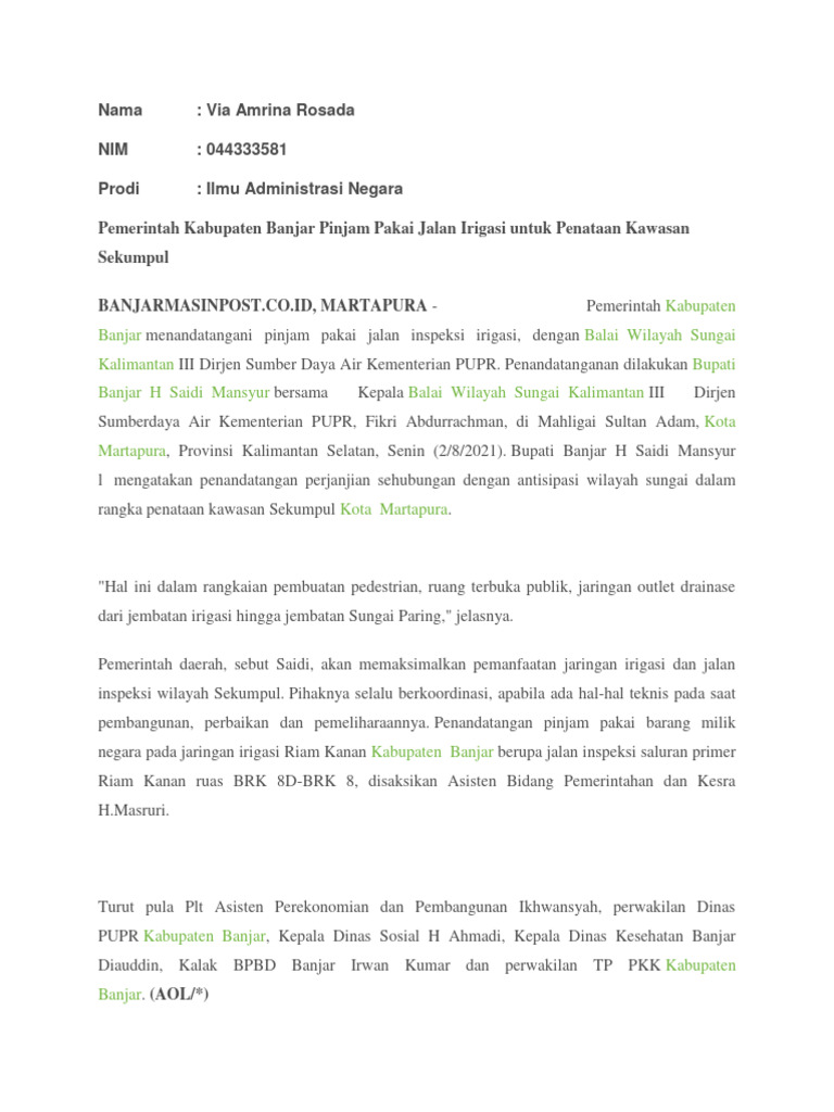 Tugas 2 Hukum Administrasi Negara Via Amrina Rosada 044333581 | PDF