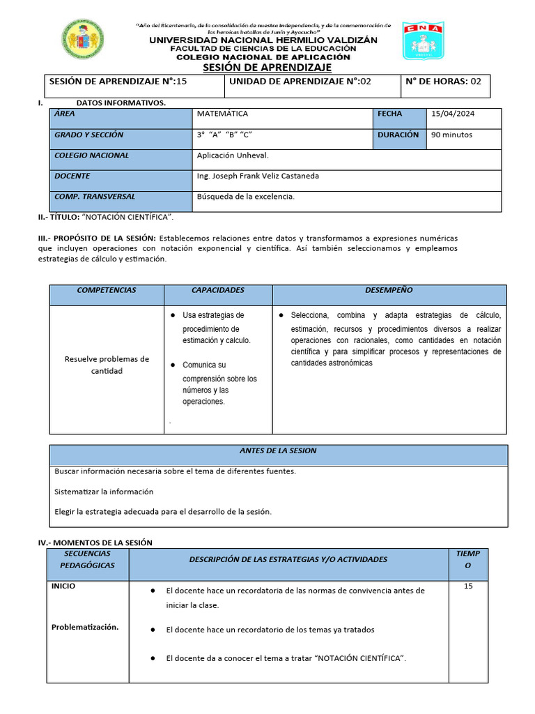 15 SESIÓN DE APRENDIZAJE 3 A,B,C | PDF | Evaluación | Aprendizaje