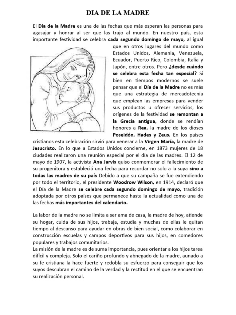 DIA DE LA MADRE - Docx 08-05-2024 | PDF