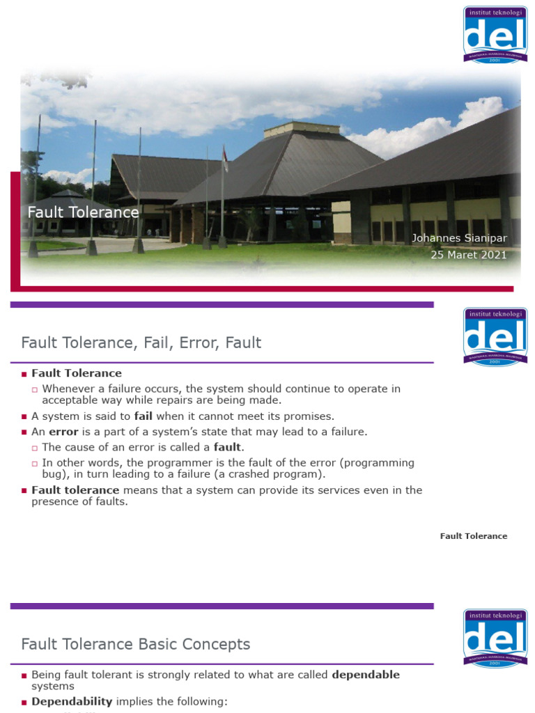 w9s1 FaultTolerance1 | PDF | Fault Tolerance | Software Quality
