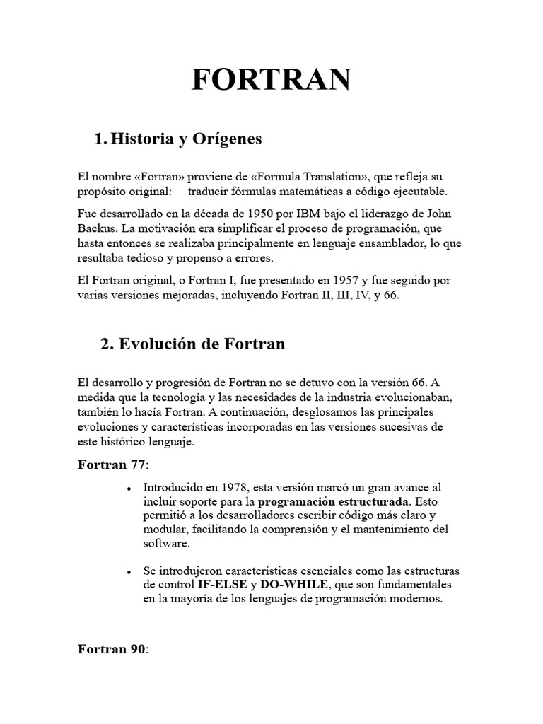 FORTRAN | PDF | Lenguaje de programación | Programa de Optimización