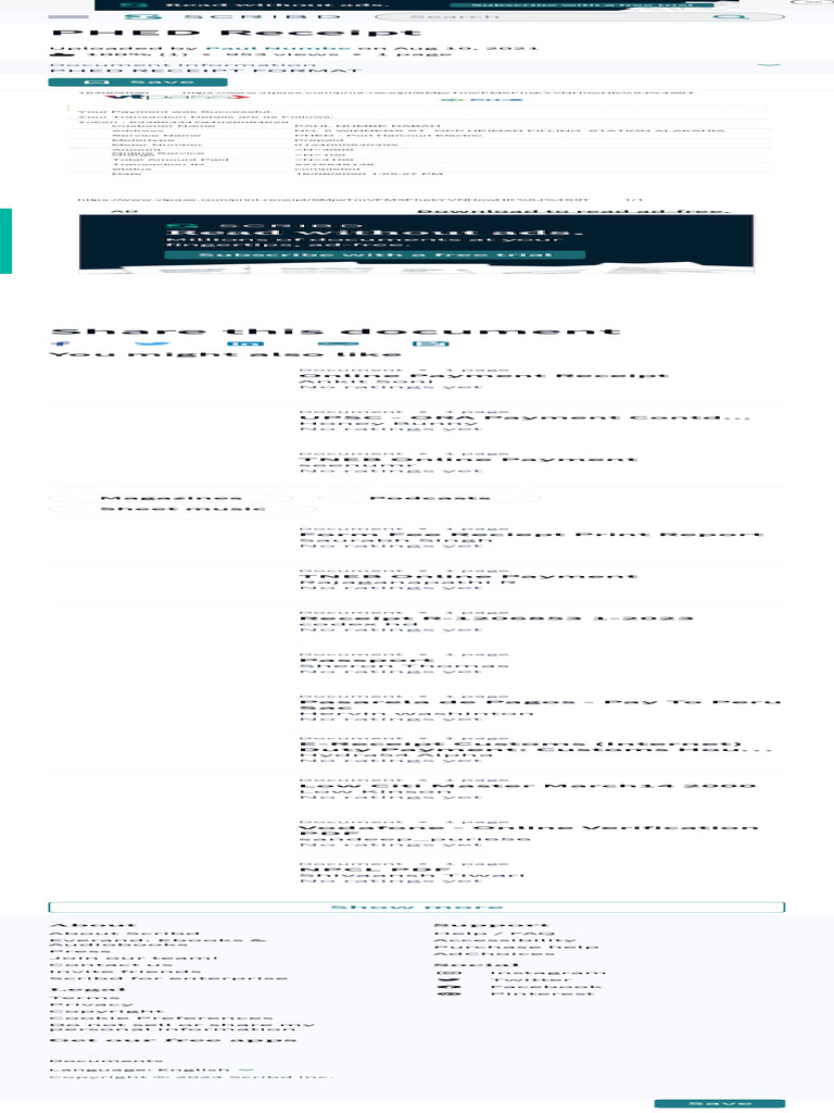 Phed Receipt PDF | PDF