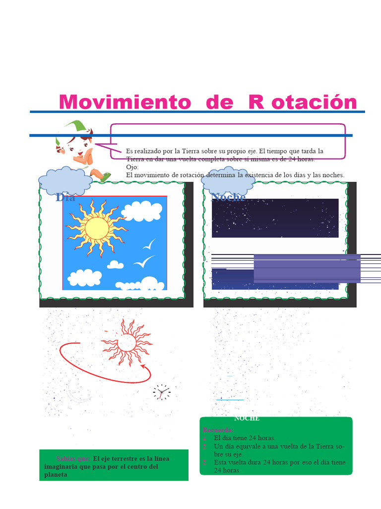 El Movimiento de Rotación para Cuarto de Primaria | PDF